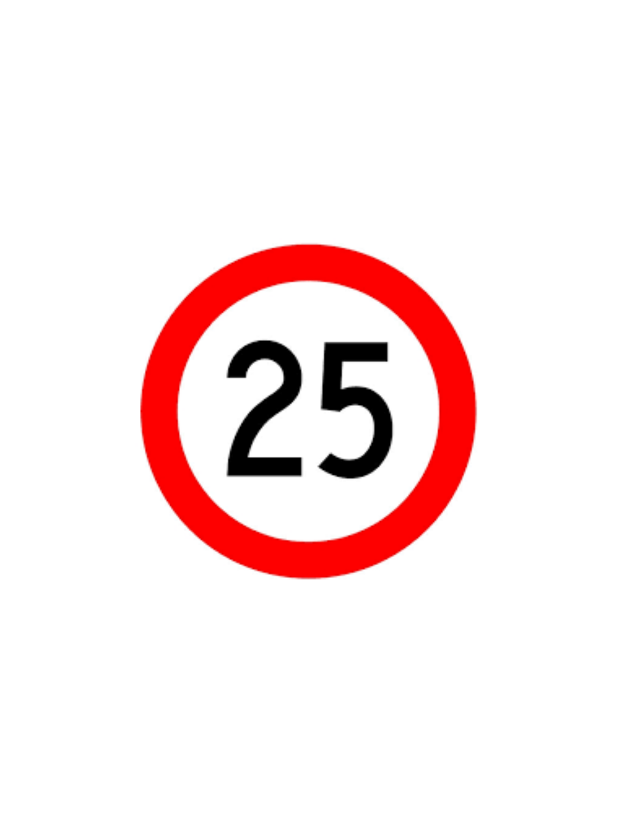 R4-1A25 | 25(SPEED) 450mm x 600mm · Traffic Control Products